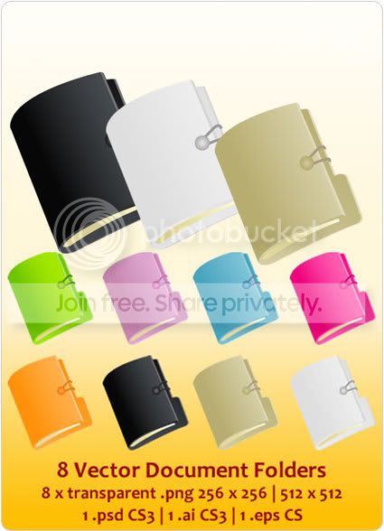 Vector Document Folders set